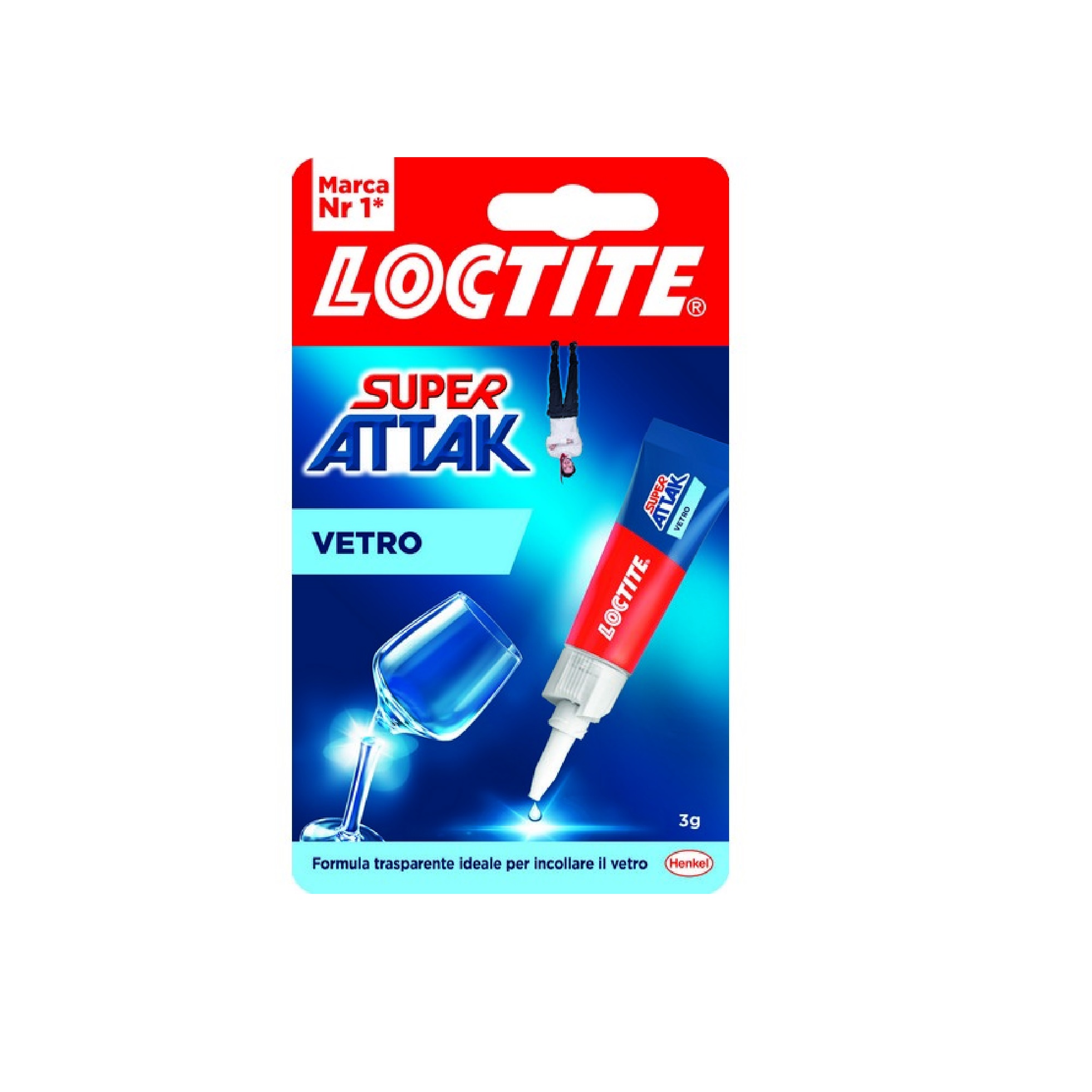 Colla SUPER ATTAK per vetro Henkel gr. 3 adesivo istantaneo vetri e ...